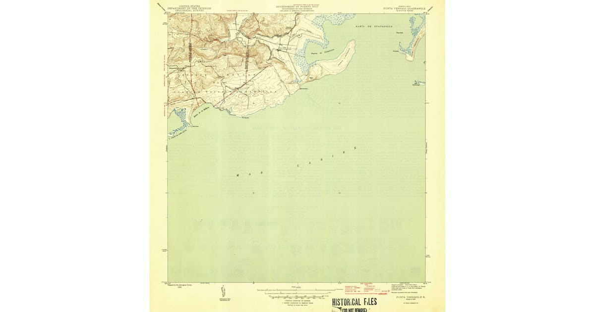 1946 Map of Punta Verraco, Guayanilla Municipio, PR — High-Res | Pastmaps