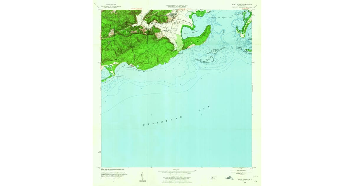 1958 Map of Punta Verraco, Guayanilla Municipio, PR — High-Res | Pastmaps