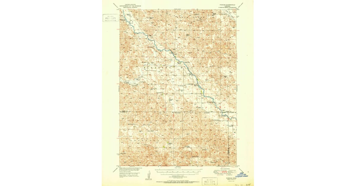 1951 Map of Purdum, Cherry County, NE — High-Res | Pastmaps