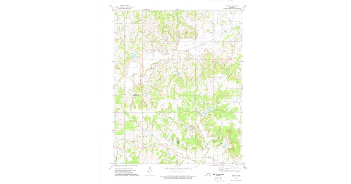 1974 Map of Purdy, Garvin County, OK — High-Res | Pastmaps