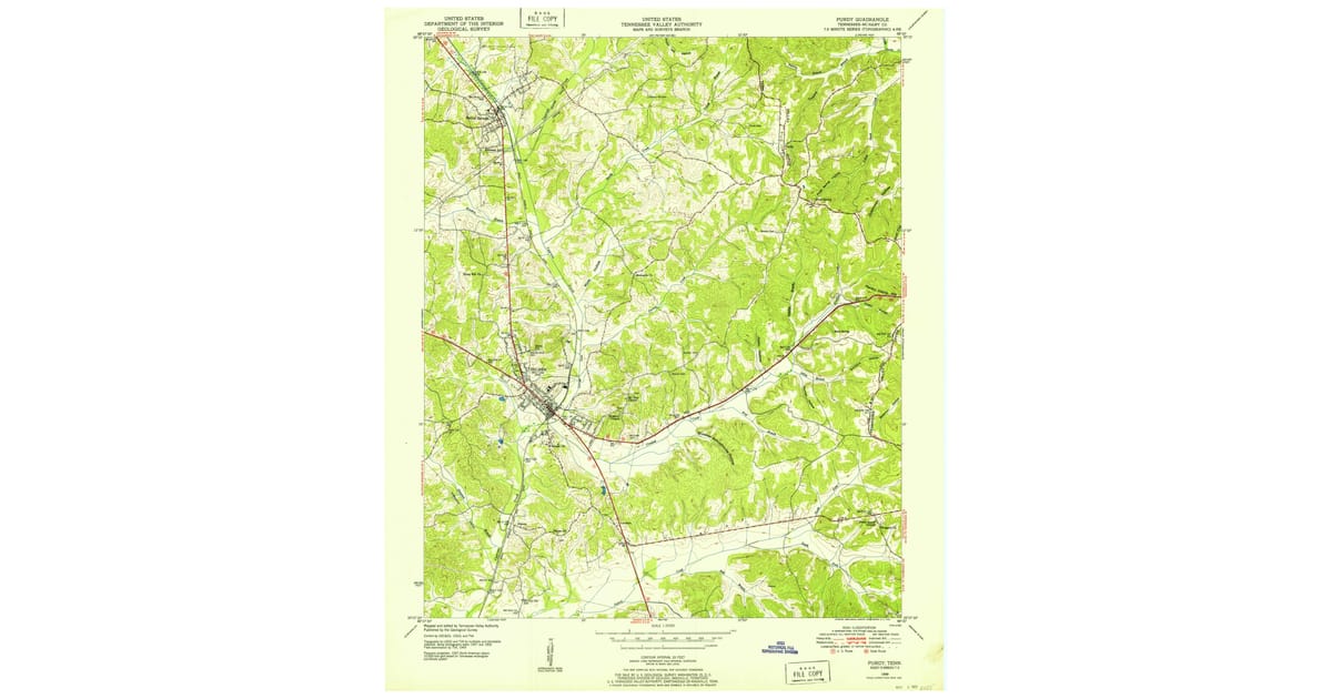 1949 Map of Purdy, McNairy County, TN — High-Res | Pastmaps