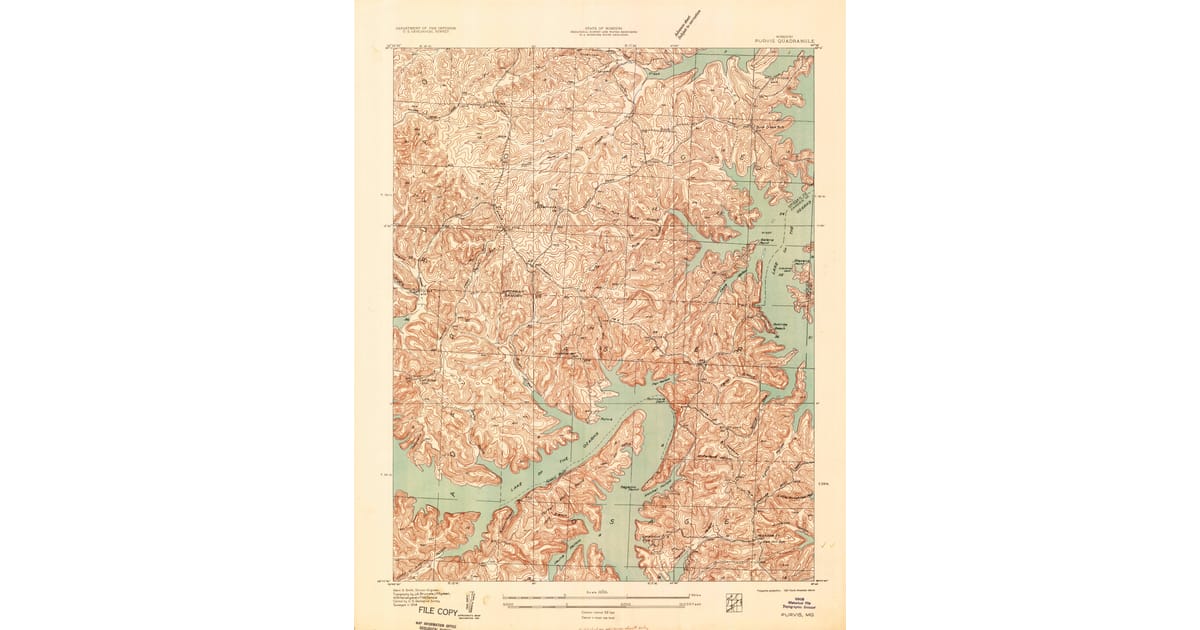 1934 Map of Purvis, Camden County, MO — High-Res | Pastmaps