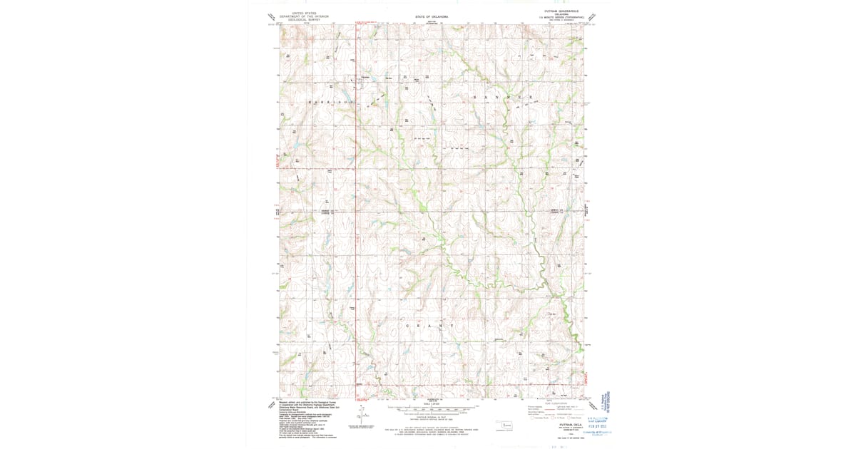 1985 Map of Putnam, OK — High-Res | Pastmaps