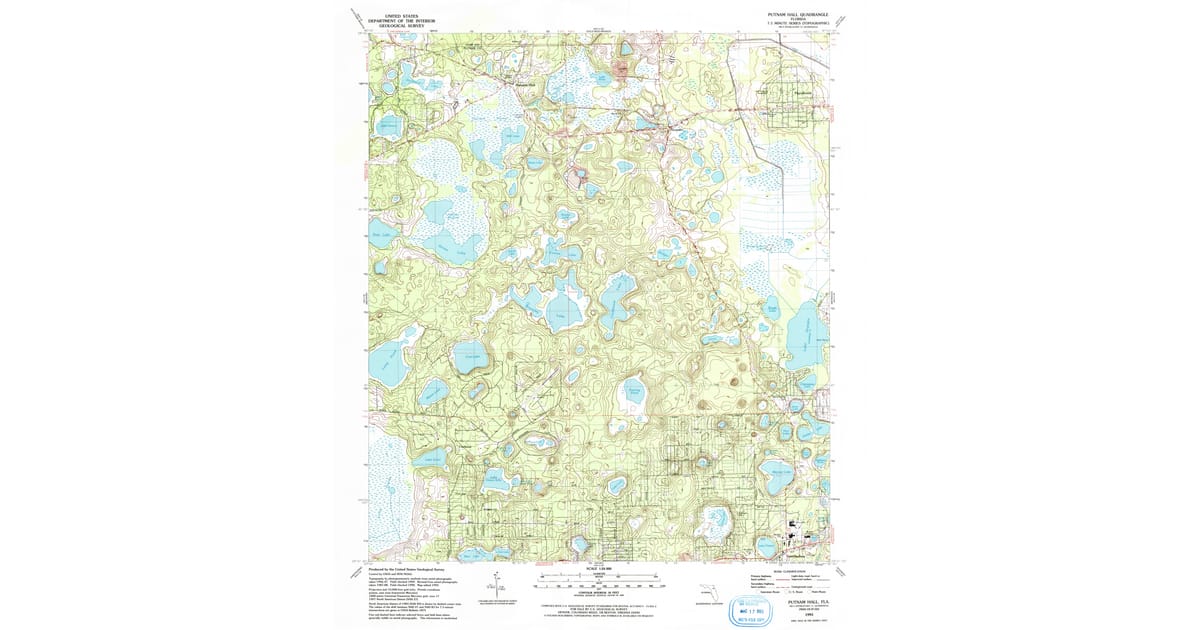 1993 Map of Putnam Hall, Putnam County, FL — High-Res | Pastmaps