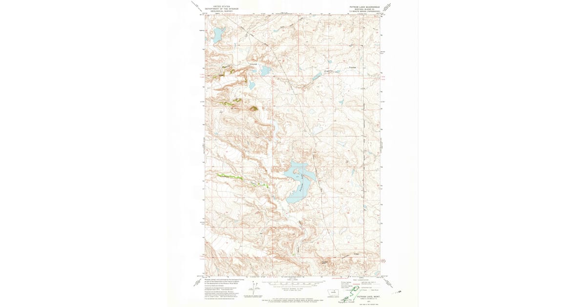 1971 Map of Putnam Lake, Blaine County, MT — High-Res | Pastmaps