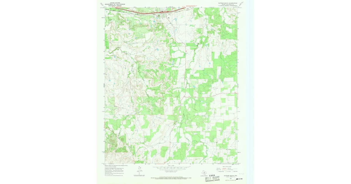 1966 Map of Putnam South, Callahan County, TX — High-Res | Pastmaps