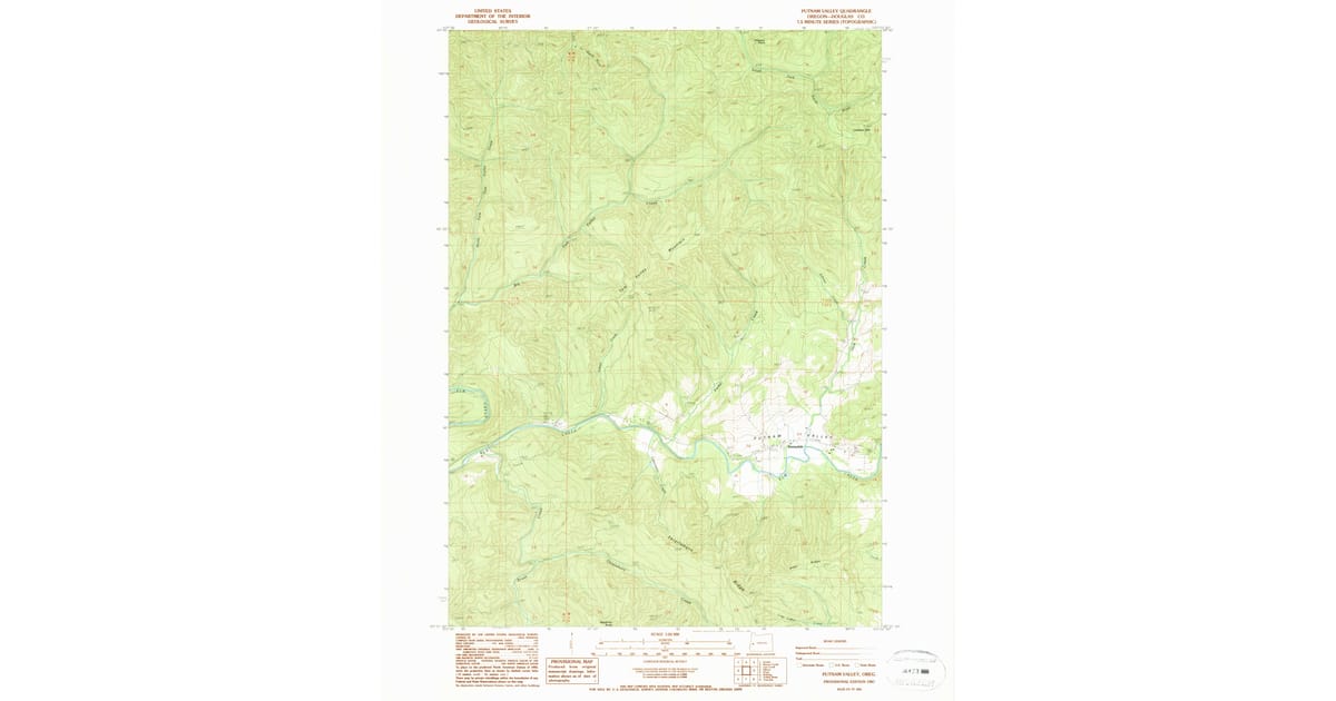 1987 Map of Putnam Valley, Douglas County, OR — High-Res | Pastmaps
