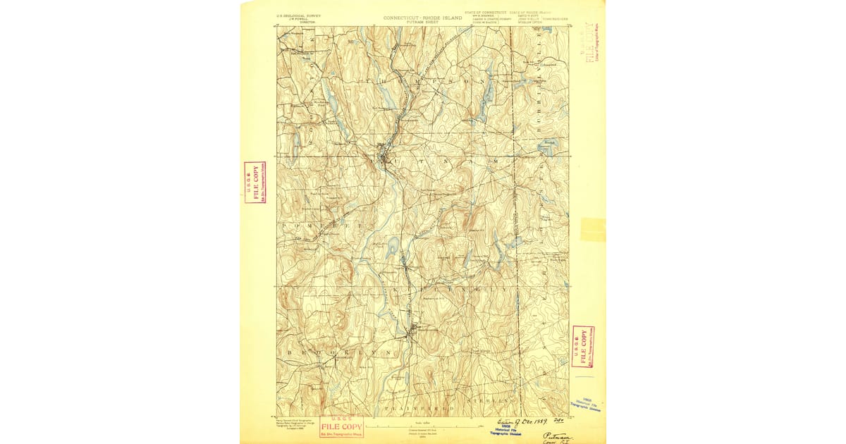 Old Maps of Plainfield, CT for Hiking & Exploration | Pastmaps