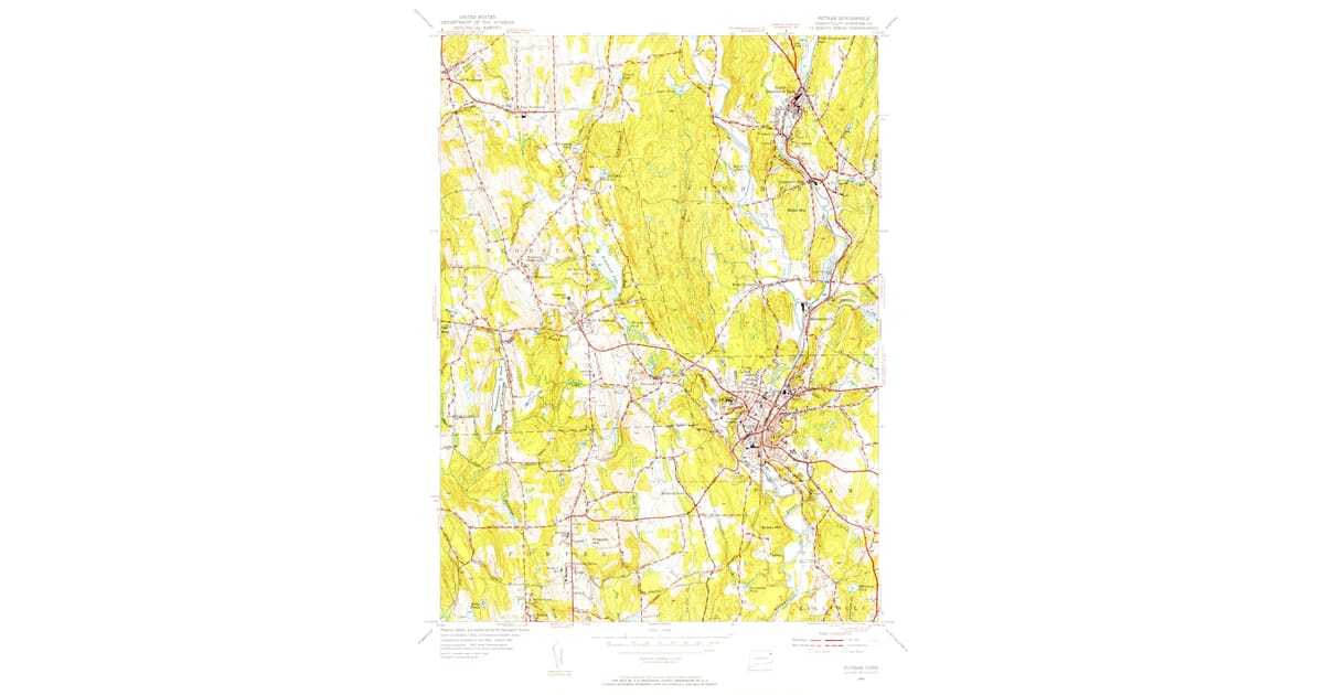 1955 Map of Putnam, Windham County, CT — High-Res | Pastmaps