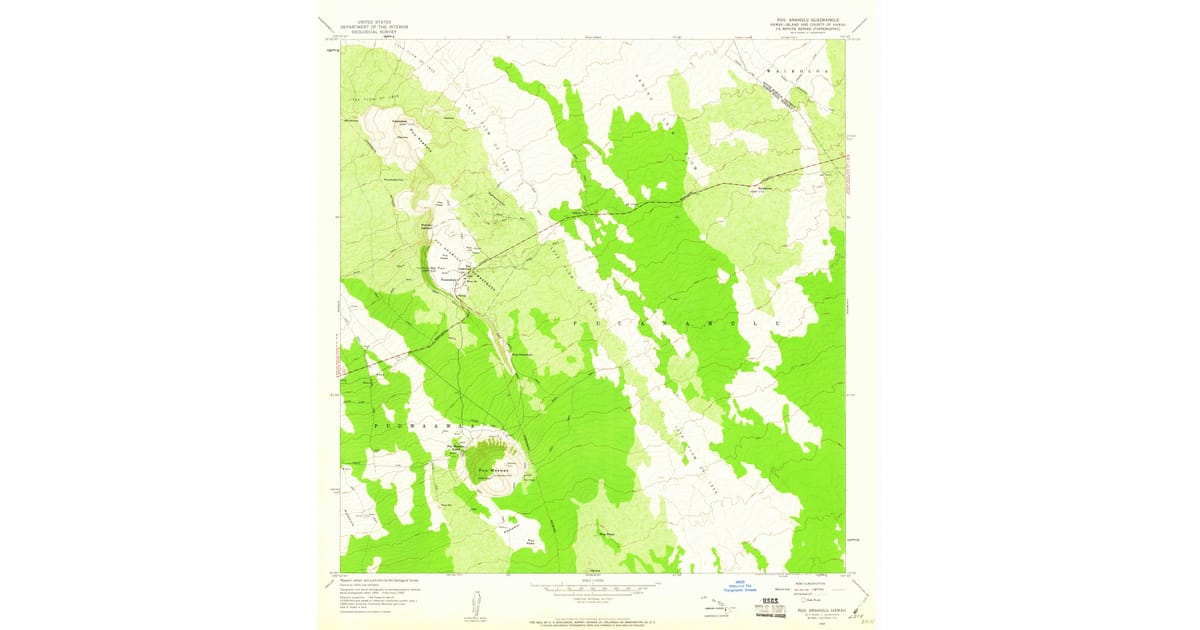 1959 Map of Puu Anahulu, Hawaii County, HI — High-Res | Pastmaps