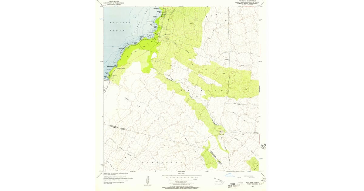 1956 Map of Puu Hinai, Hawaii County, HI — High-Res | Pastmaps