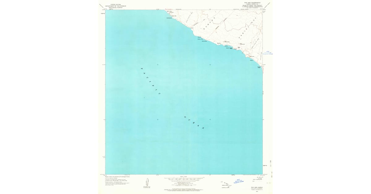 1962 Map of Puu Hou, Hawaii County, HI — High-Res | Pastmaps