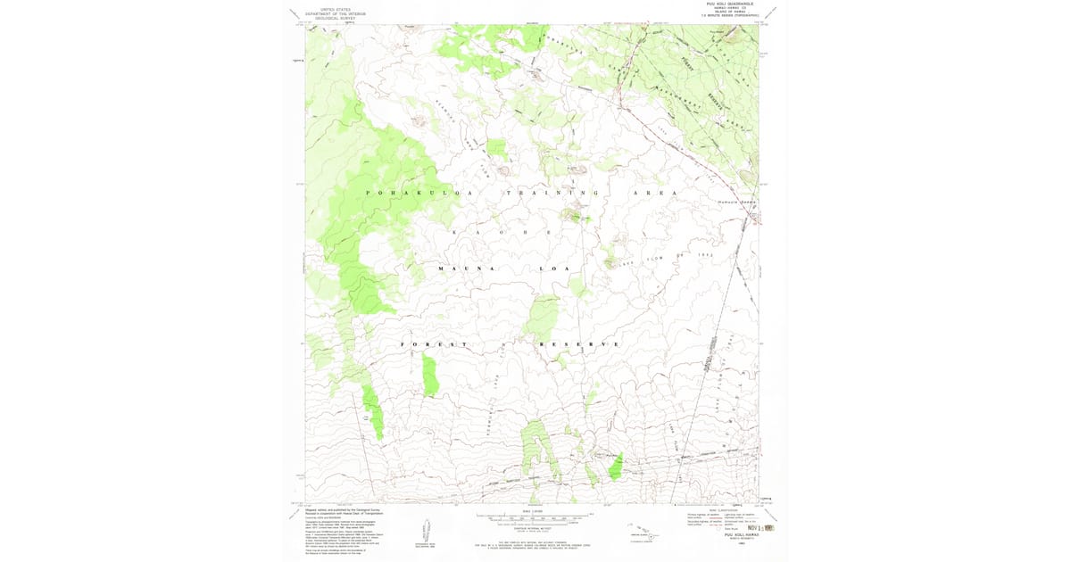 1982 Map of Puu Koli, Hawaii County, HI — High-Res | Pastmaps