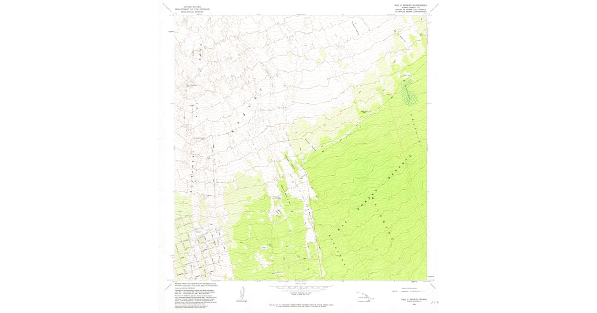 1981 Map of Puu O Keokeo, Hawaii County, HI — High-Res | Pastmaps