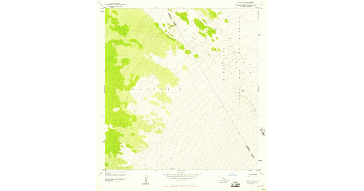 1956 Map of Puu O Uo, Hawaii County, HI — High-Res | Pastmaps