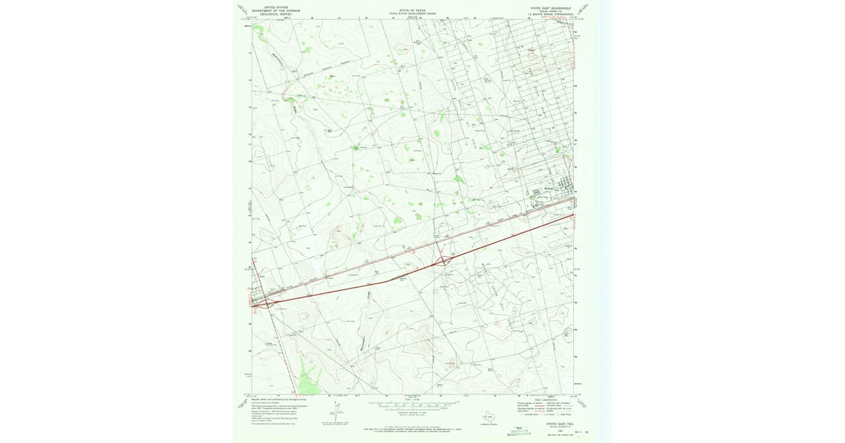 1969 Map of Pyote East, Ward County, TX — High-Res | Pastmaps