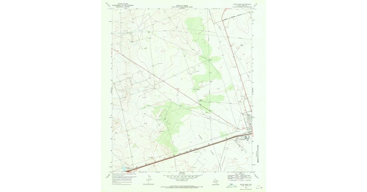 1969 Map of Pyote West, Ward County, TX — High-Res | Pastmaps