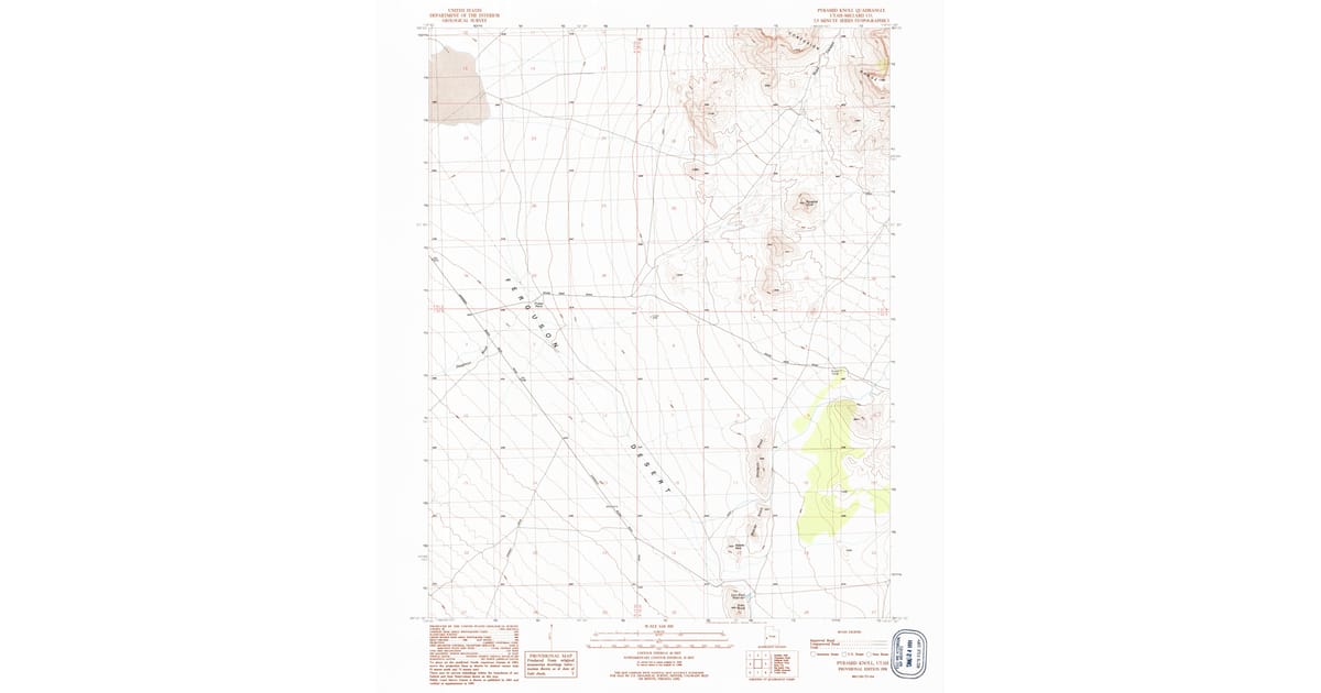 1991 Map of Pyramid Knoll, Millard County, UT — High-Res | Pastmaps