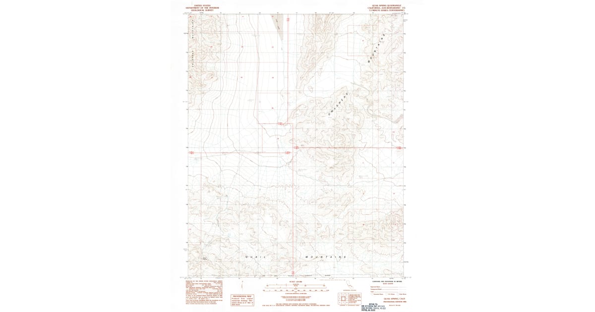 1984 Map of Quail Spring, San Bernardino County, CA — High-Res | Pastmaps