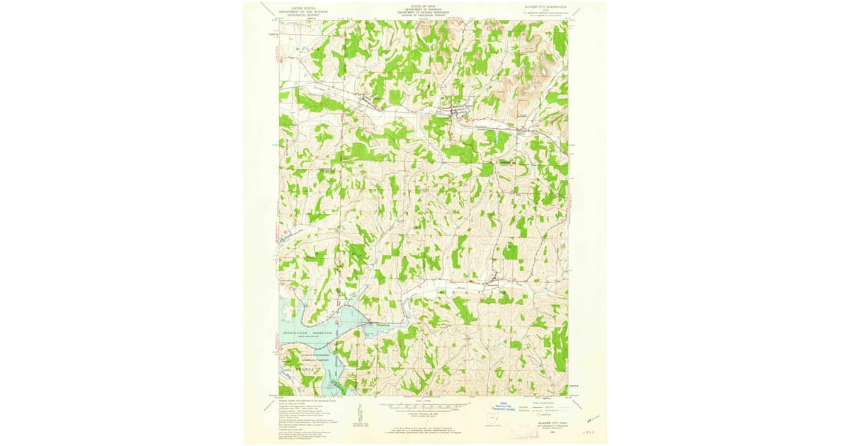 1961 Map of Quaker City, OH — High-Res | Pastmaps