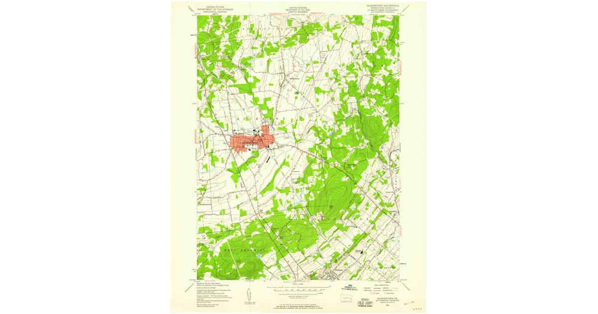 1957 Map of Quakertown, PA — High-Res | Pastmaps