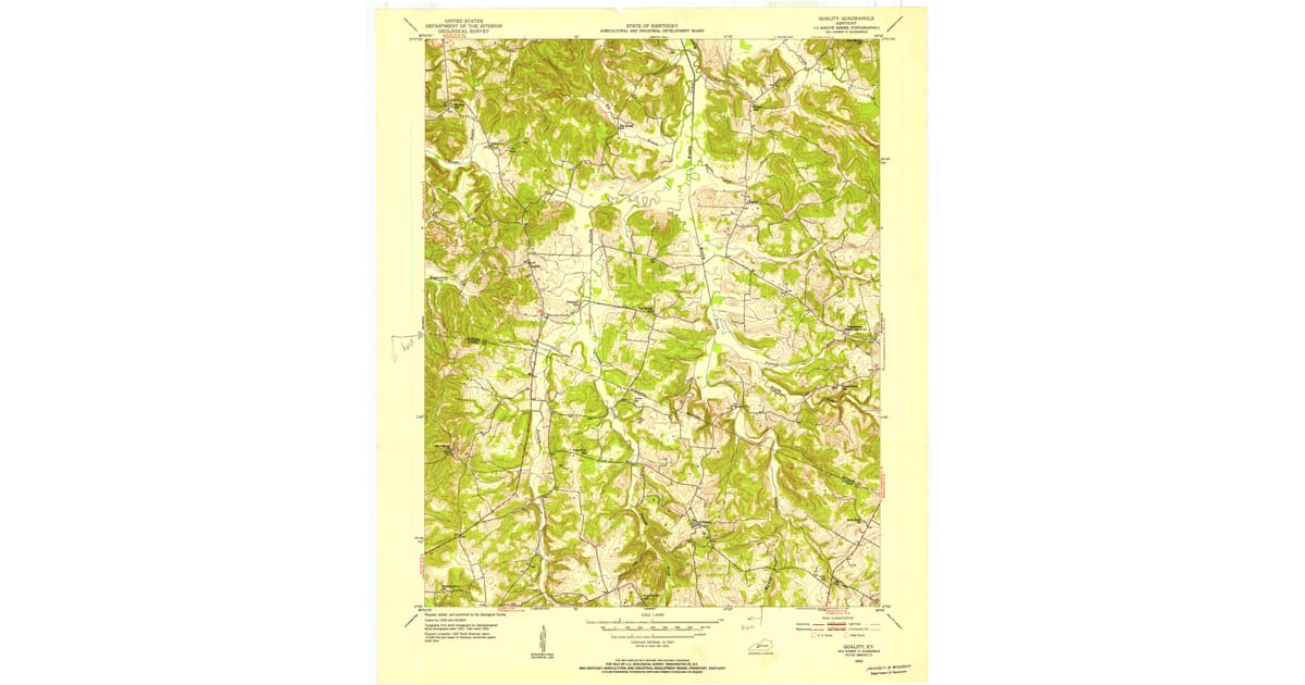 1953 Map of Quality, Butler County, KY — High-Res | Pastmaps