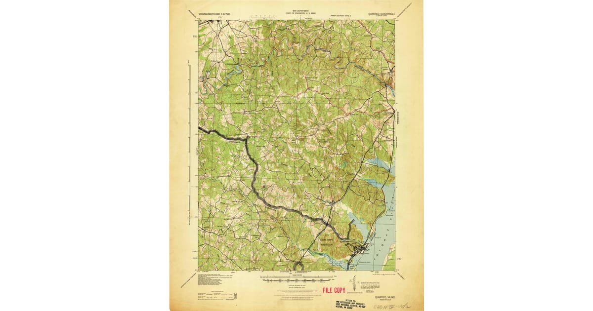 1943 Map of Quantico, VA — High-Res | Pastmaps