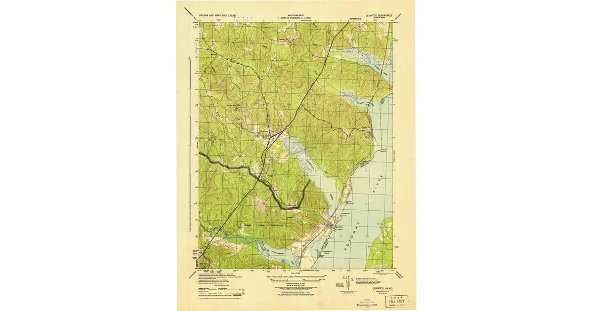 1944 Map of Quantico, VA — High-Res | Pastmaps