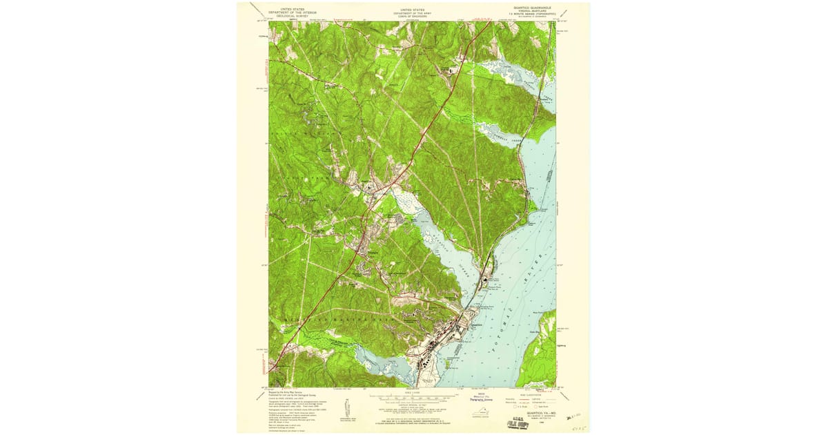 1956 Map of Quantico, VA — High-Res | Pastmaps
