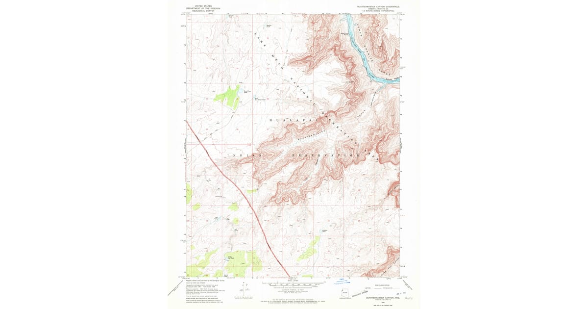 1968 Map of Quartermaster Canyon, Mohave County, AZ — High-Res | Pastmaps