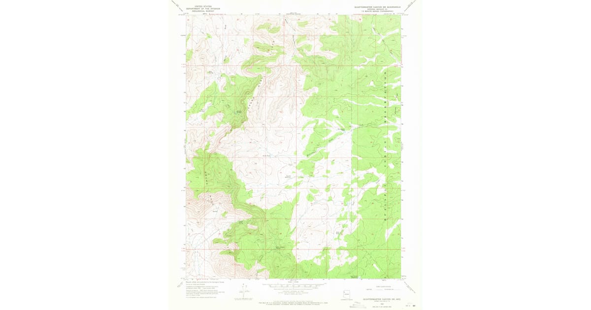 1968 Map of Quartermaster Canyon SW, Mohave County, AZ — High-Res ...