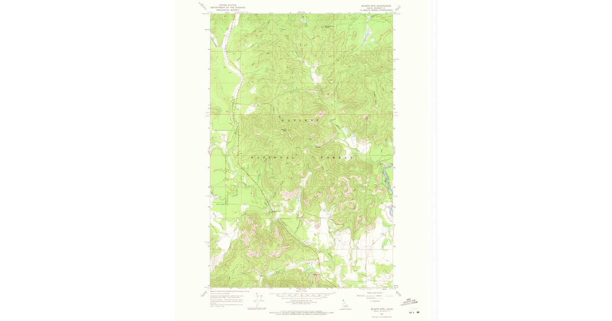 1967 Map of Quartz Mtn, Bonner County, ID — High-Res | Pastmaps