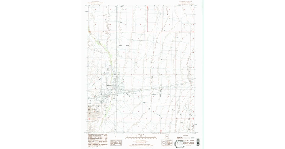 1990 Map of Quartzsite, AZ — High-Res | Pastmaps