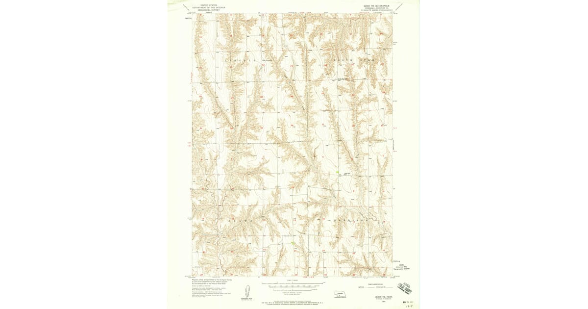 1956 Map of Quick NE, Frontier County, NE — High-Res | Pastmaps