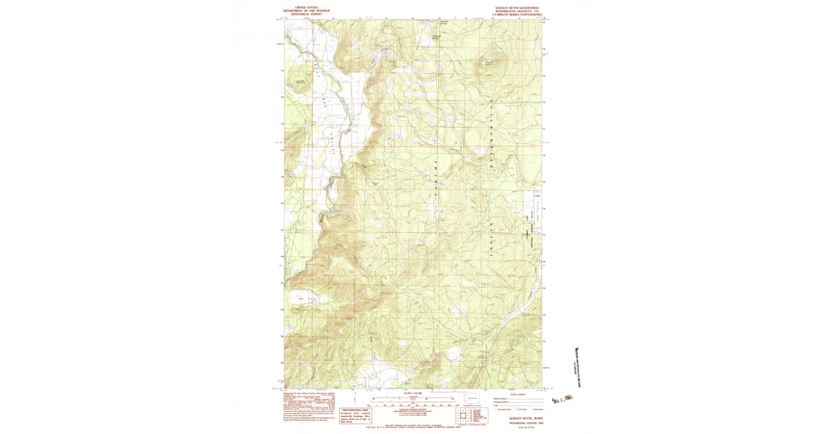 1983 Map of Quigley Butte, Klickitat County, WA — High-Res | Pastmaps