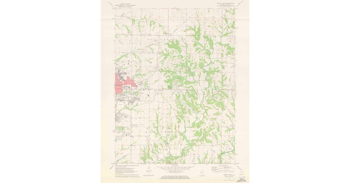 1971 Map of Quincy East, Adams County, IL — High-Res | Pastmaps