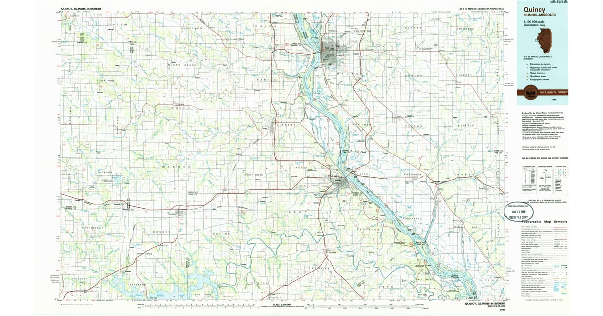 1986 Map of Quincy, IL — High-Res | Pastmaps