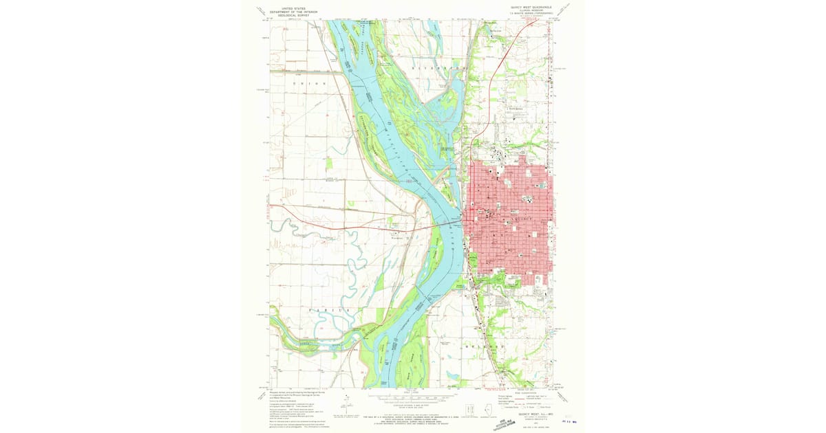1971 Map of Quincy West, Adams County, IL — High-Res | Pastmaps
