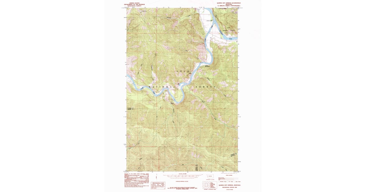 1985 Map of Quinns Hot Springs, Sanders County, MT — High-Res | Pastmaps