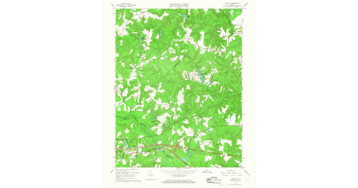 1965 Map of Quinton, New Kent County, VA — High-Res | Pastmaps