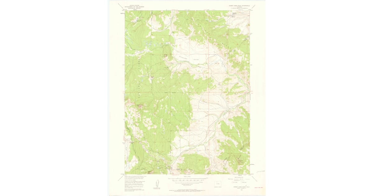 1956 Map of Rabbit Ears Peak, Jackson County, CO — High-Res | Pastmaps
