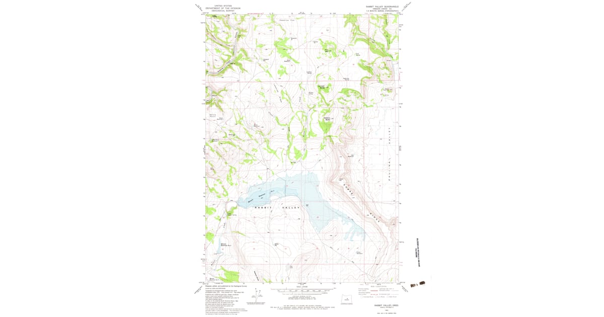 1982 Map of Rabbit Valley, Crook County, OR — High-Res | Pastmaps