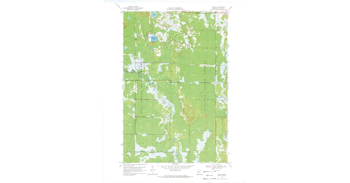 1970 Map of Rabey, Aitkin County, MN — High-Res | Pastmaps