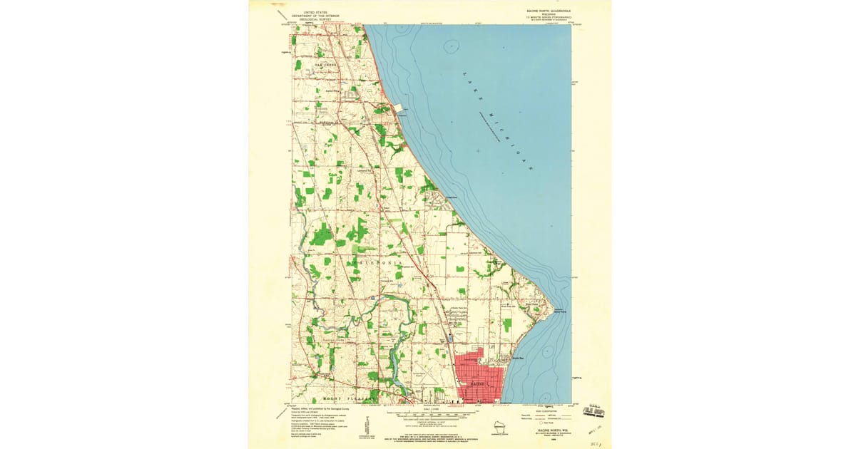 1958 Map of Racine North, Racine County, WI — High-Res | Pastmaps