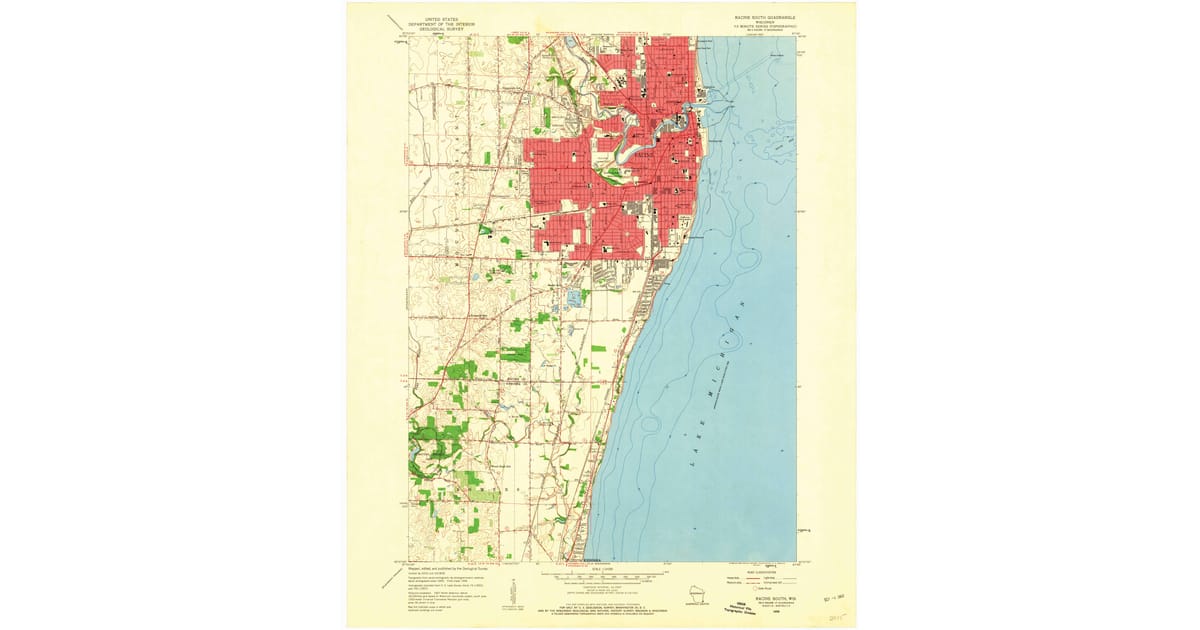 1958 Map of Racine South, Racine County, WI — High-Res | Pastmaps