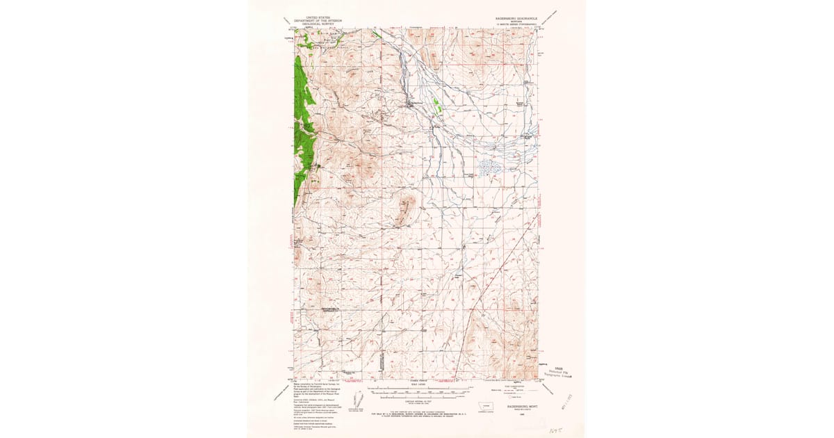 1949 Map of Radersburg, MT — High-Res, 1963 Print | Pastmaps