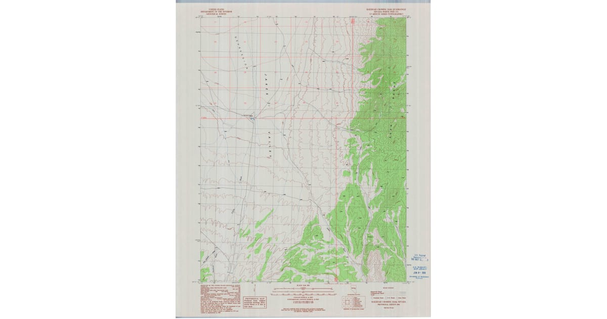 1990 Map of Railroad Crossing Dam, White Pine County, NV — High-Res ...