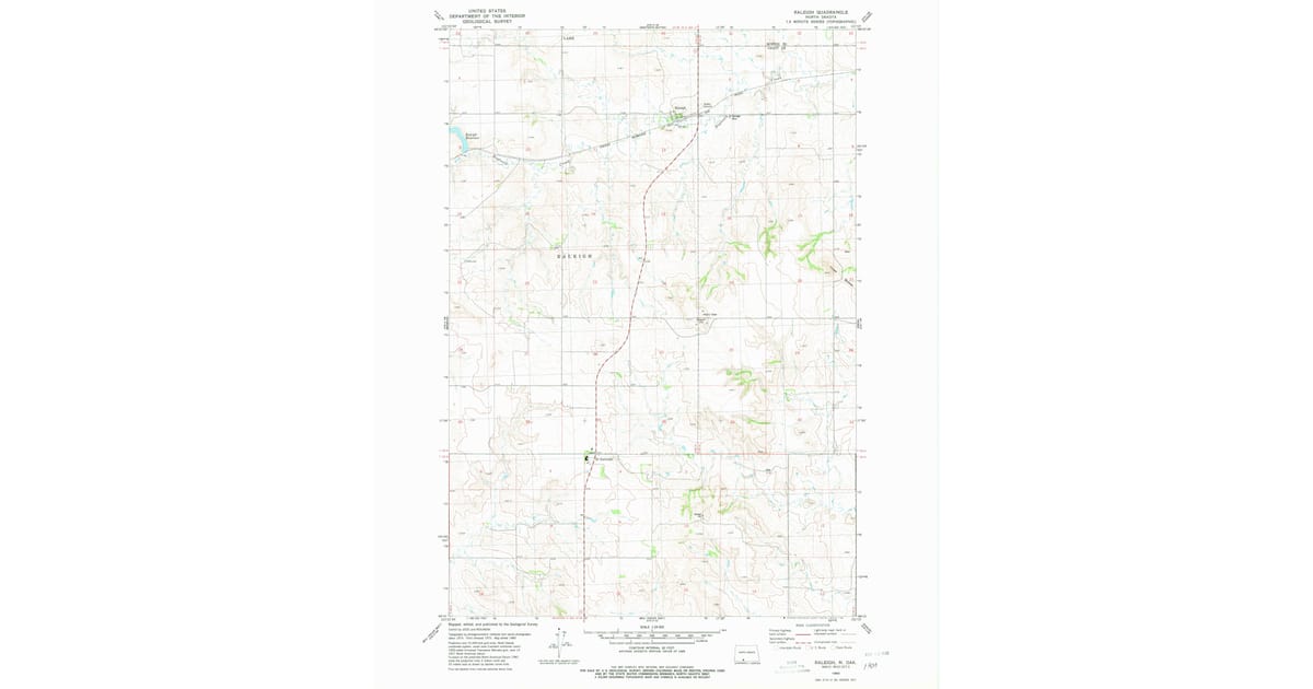 1980 Map of Raleigh, ND — High-Res | Pastmaps