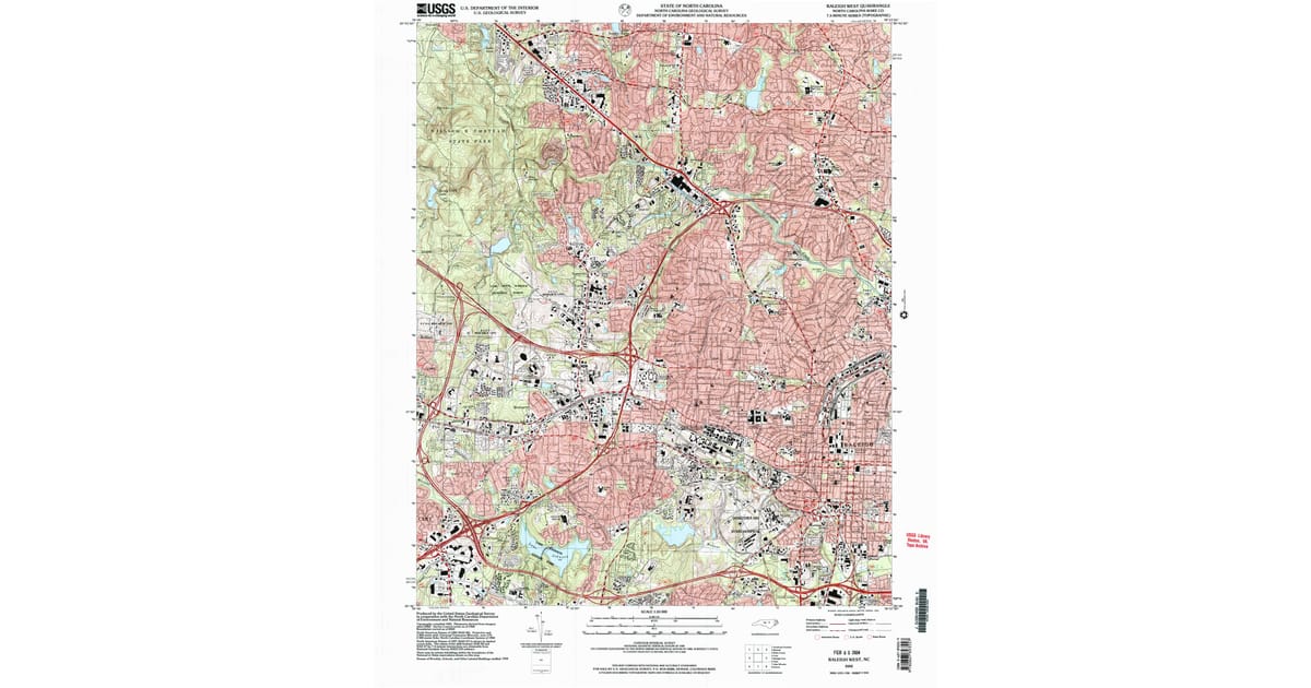2002 Map of Raleigh West, Wake County, NC — High-Res | Pastmaps