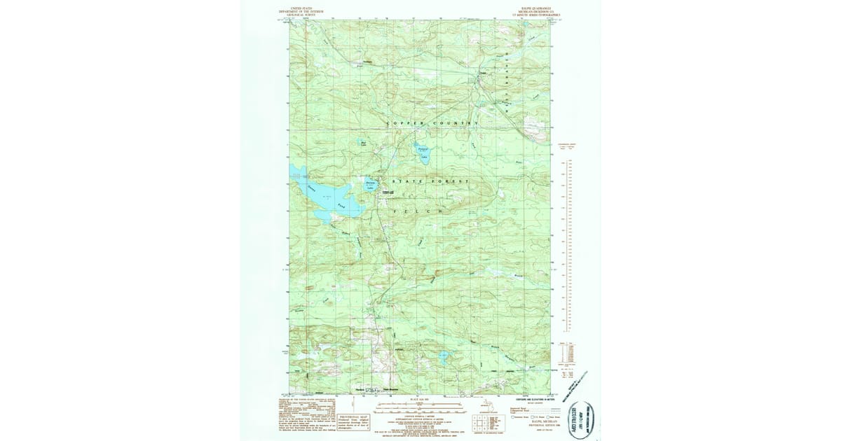 1986 Map of Ralph, Dickinson County, MI — High-Res | Pastmaps